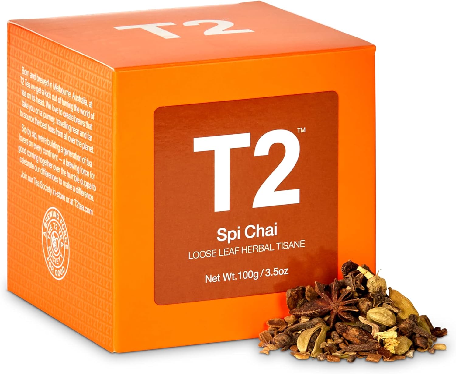 T2 Tea Spi Chai Herbal Tea,Loose Leaf Herbal Tea in Gift Cube, 100 g ...