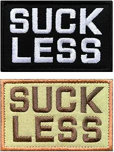Amazon.com: Antrix 2 Pack Suck Less Funny Embroidered Patch Tactical Military Funny Badge Hook ...