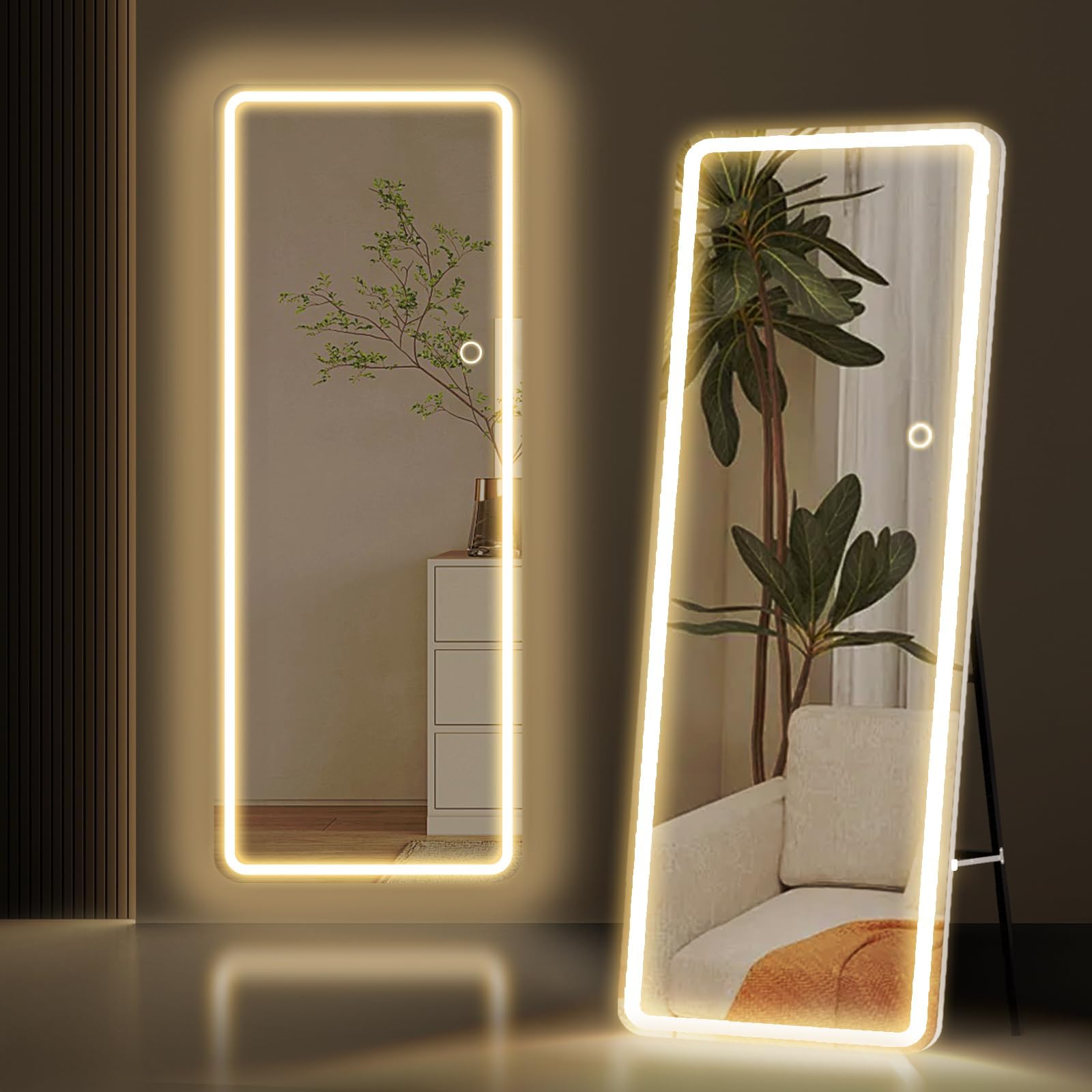 SereneSpc Mirror Full Length with LED Lights Standing Mirror, 160 x ...