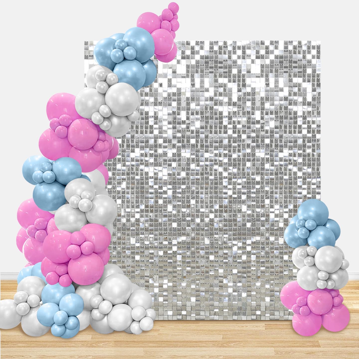 Amazon.com : Silver Shimmer Wall Backdrop Sequin Wall Panel Backdrop ...