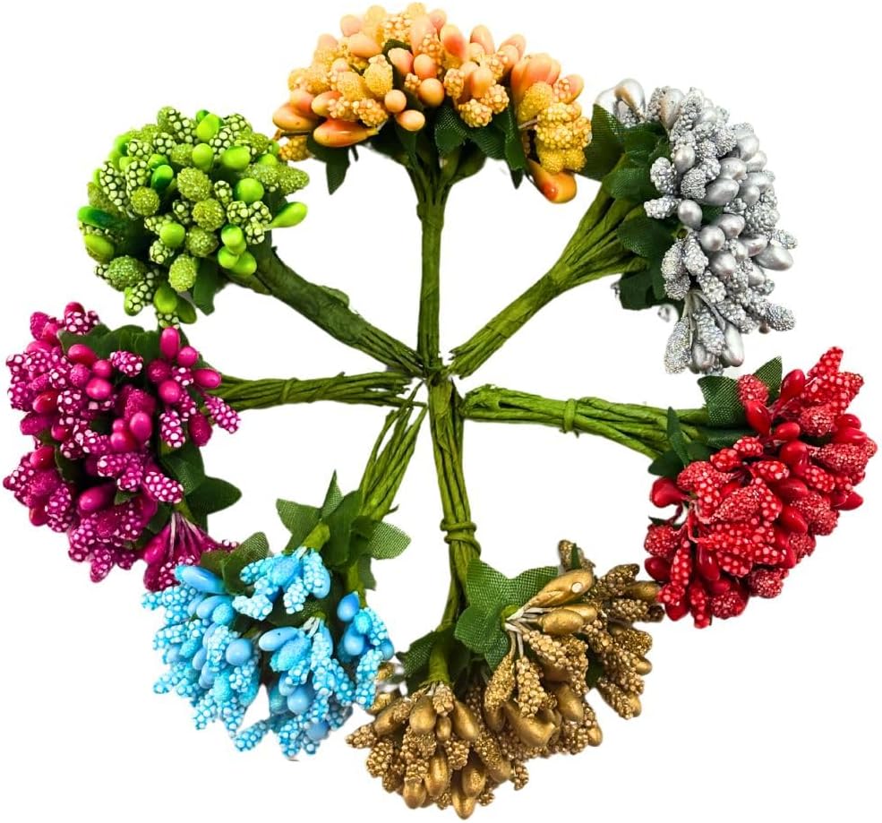 Buy SR Craft Artificial Pollen Flowers (White, Pack Of 72) Online at ...