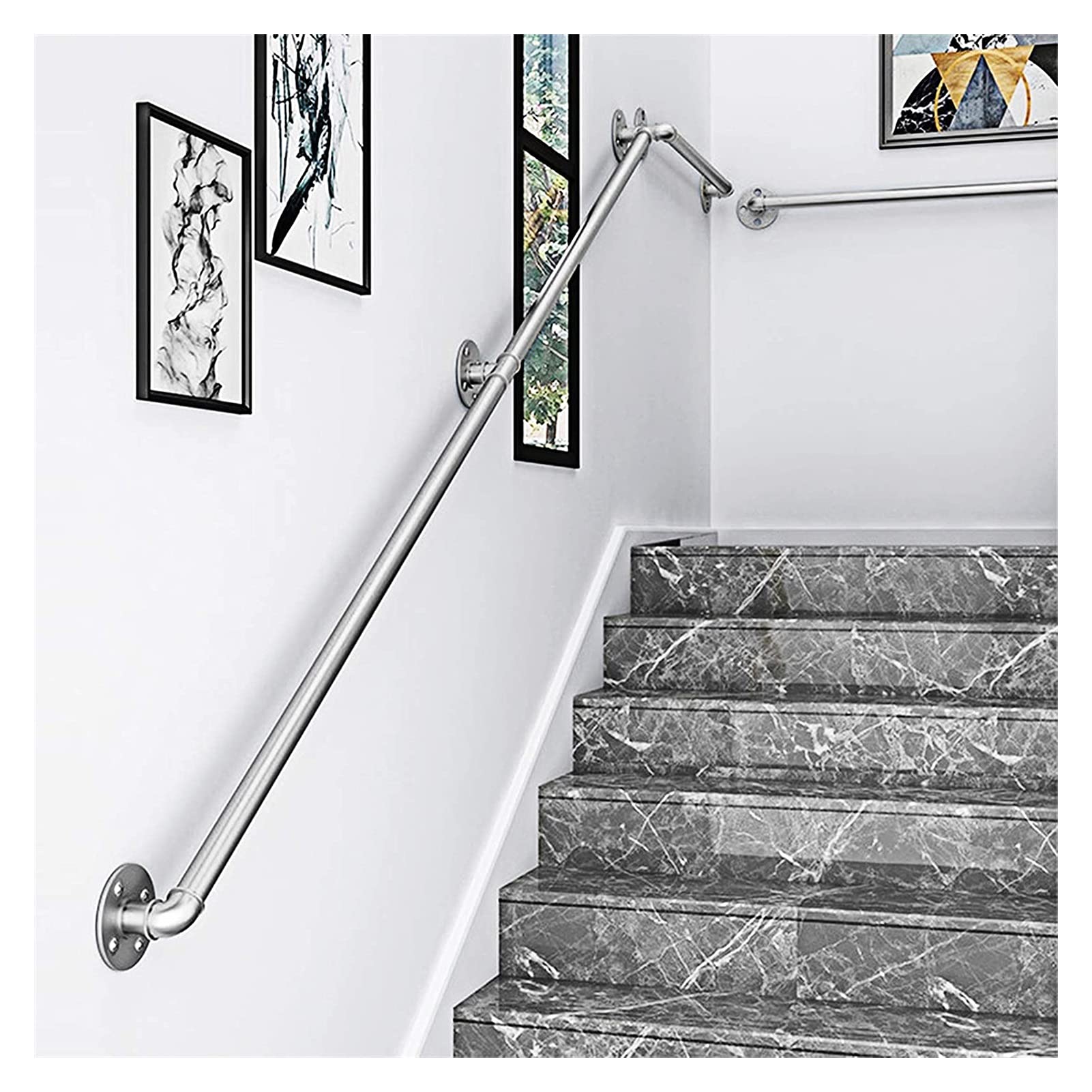 Silver Railing For Stairs Contemporary Home Glass Staircase Viewrail