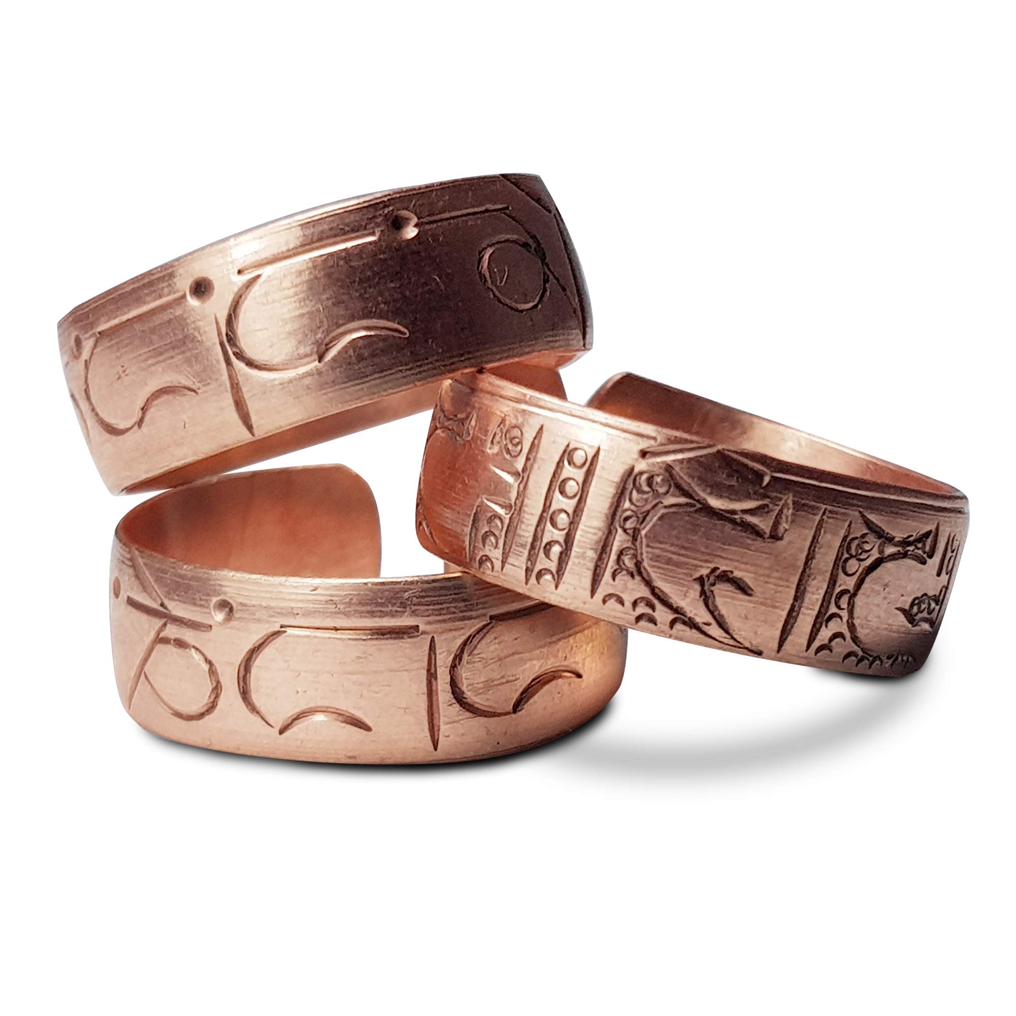 Buy Juccini Hand Forged 100% Pure Copper Rings ~ Adjustable y Copper ...