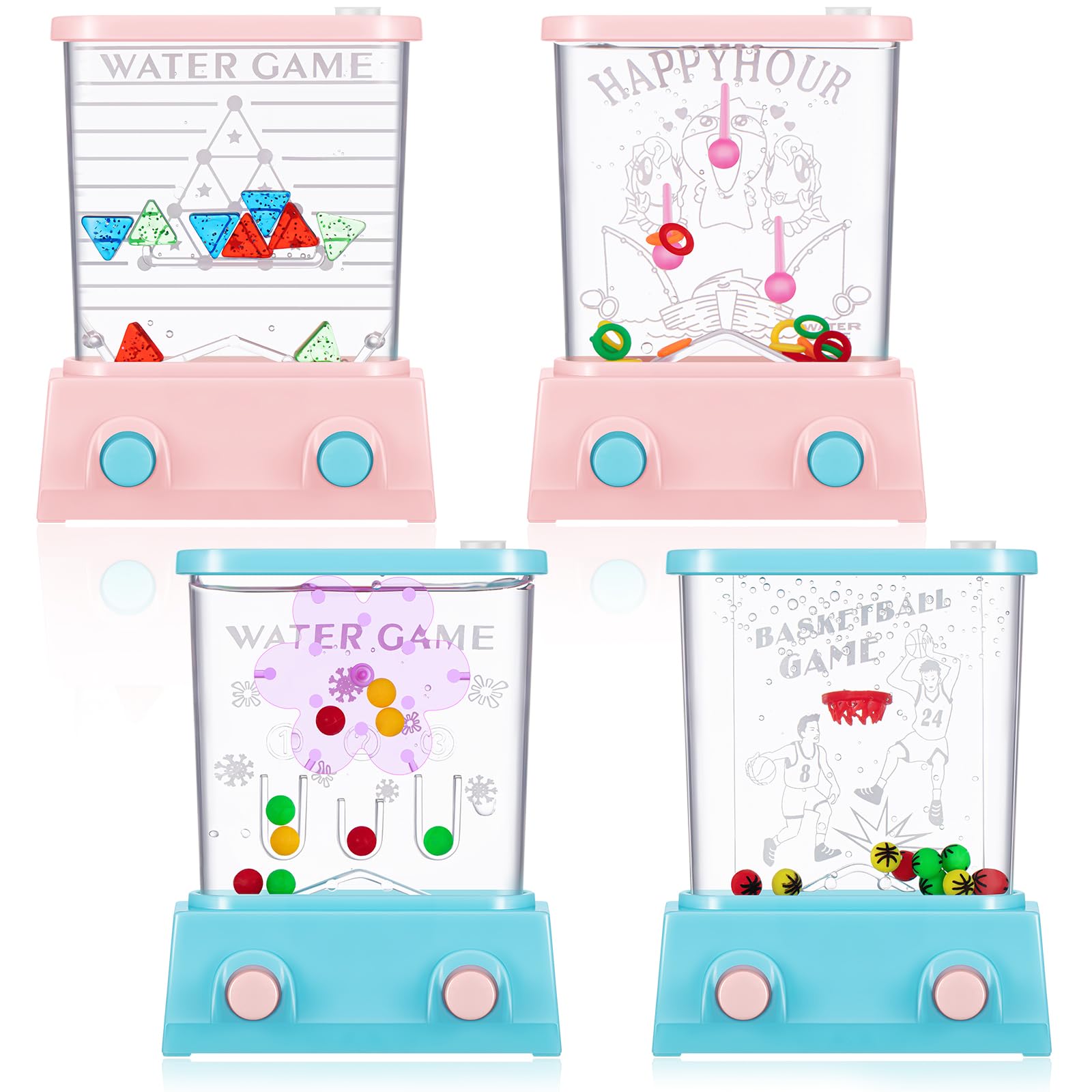 4 Pieces Handheld Water Game Arcade Water Ring Tables for Beach Toys ...