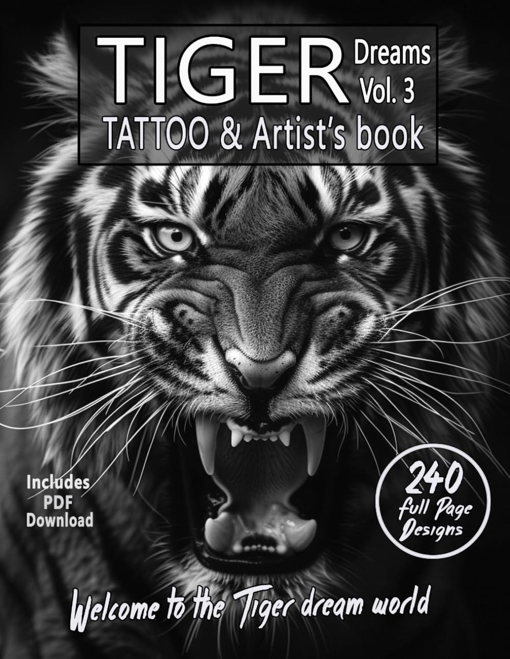 Grayscale Tiger Tattoos