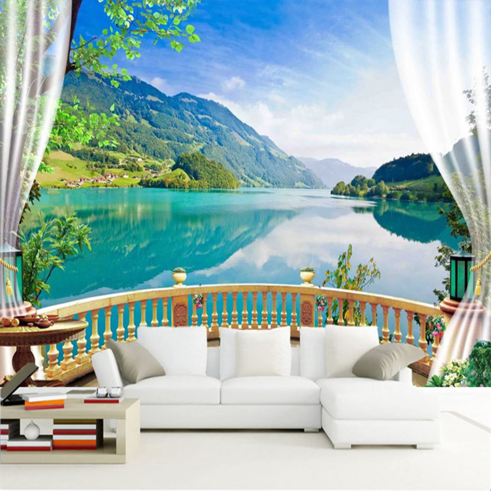 Beautiful Green Wall Murals For Living Room Theme