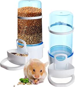 2 Packs Pet Feeder and Waterer, Self Dispensing Automatic Hamster ...