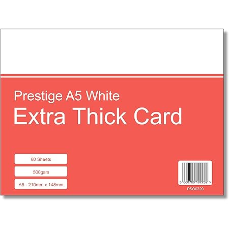 Prestige Premium Super Thick A5 White 500gsm Craft Card - Extra Thick ...