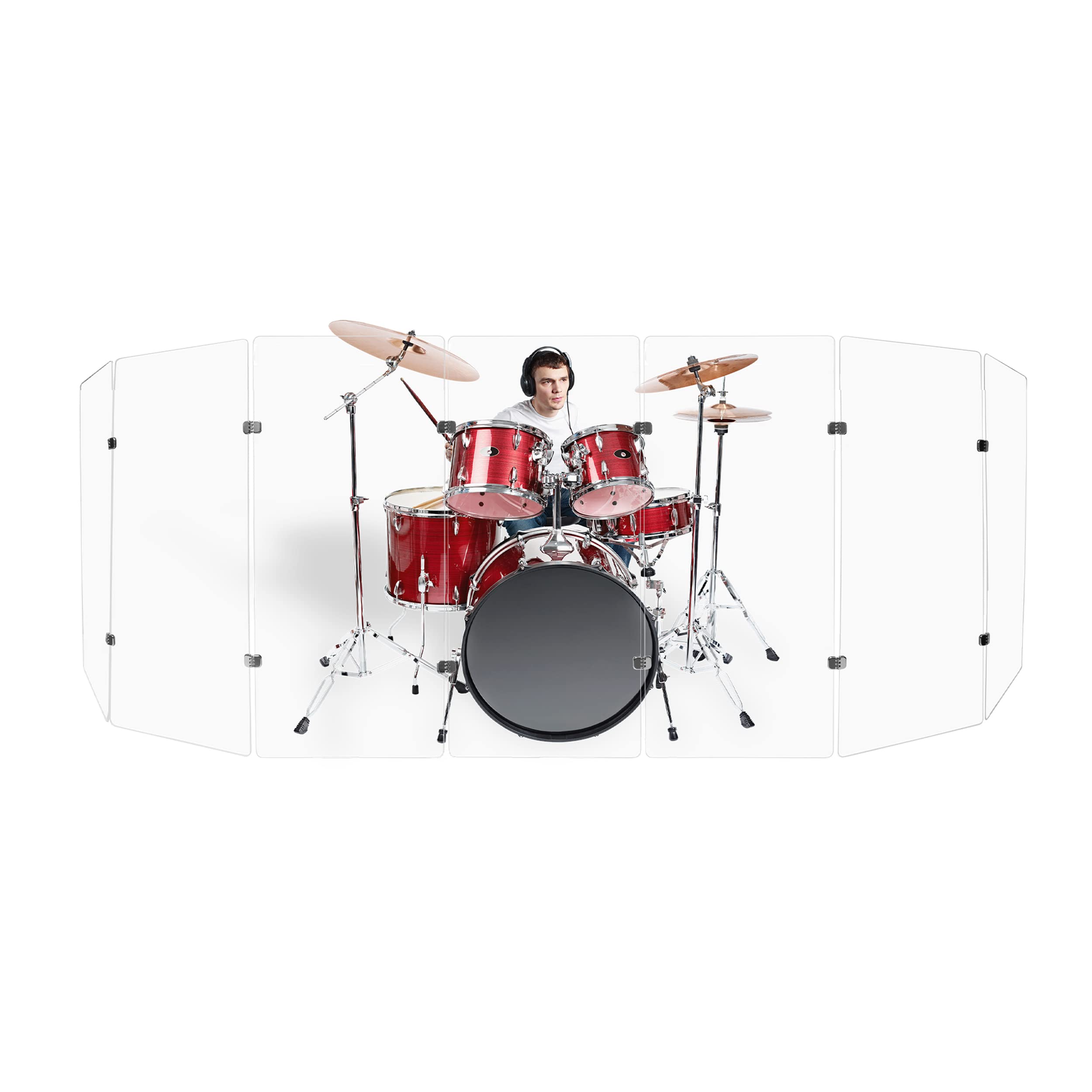Snapklik.com : Drum Shield 4ft w/Chrome Hinges, Comes W/ 7 Drum Panels ...