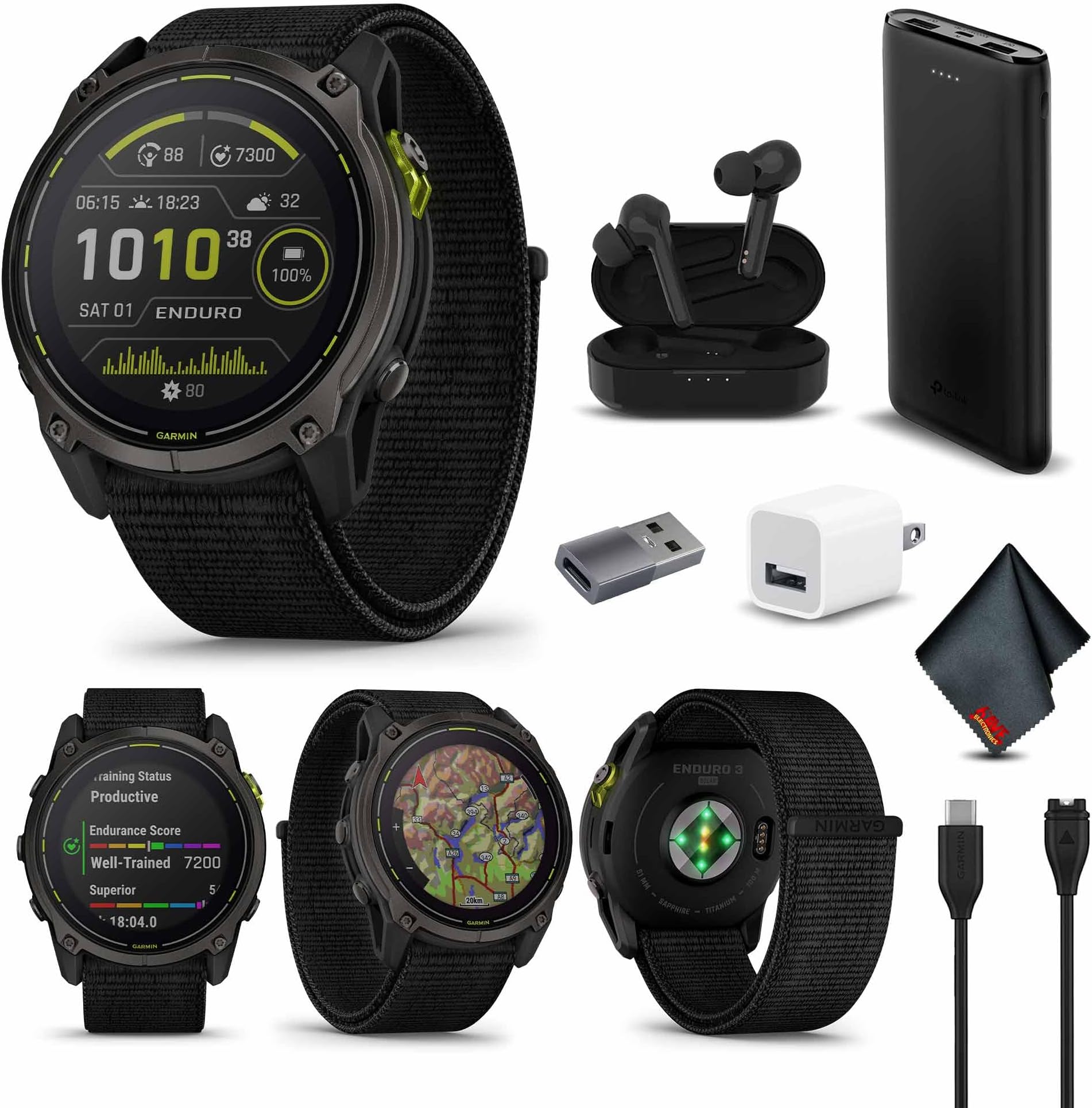 Amazon.com: Garmin Enduro 3, Solar, Sapphire Multisport GPS Smartwatch ...