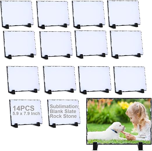 Amazon.com - E-Found 14 Pcs Sublimation Blank Slate Rock, Sublimation ...