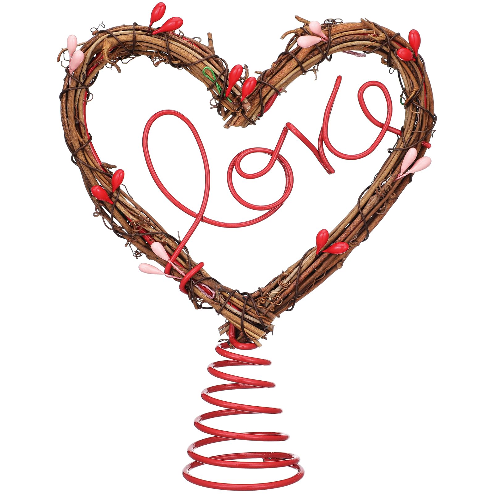 Amazon.com: Gejoy 7 Inch Valentine Tree Topper Heart Tree Topper Rustic ...