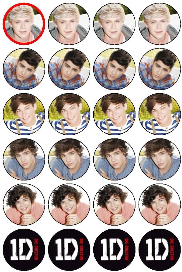 Amazon.com: 24 One Direction Cupcake Wafer Toppers : Toys & Games