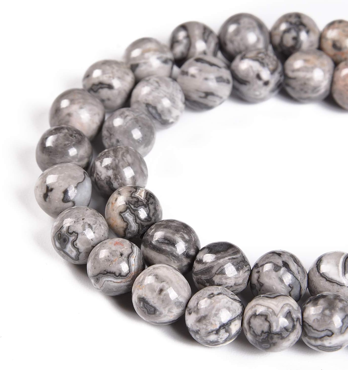 Amazon.com: Nancybeads 60pcs 6mm Natural Map Jasper Gemstone Round ...