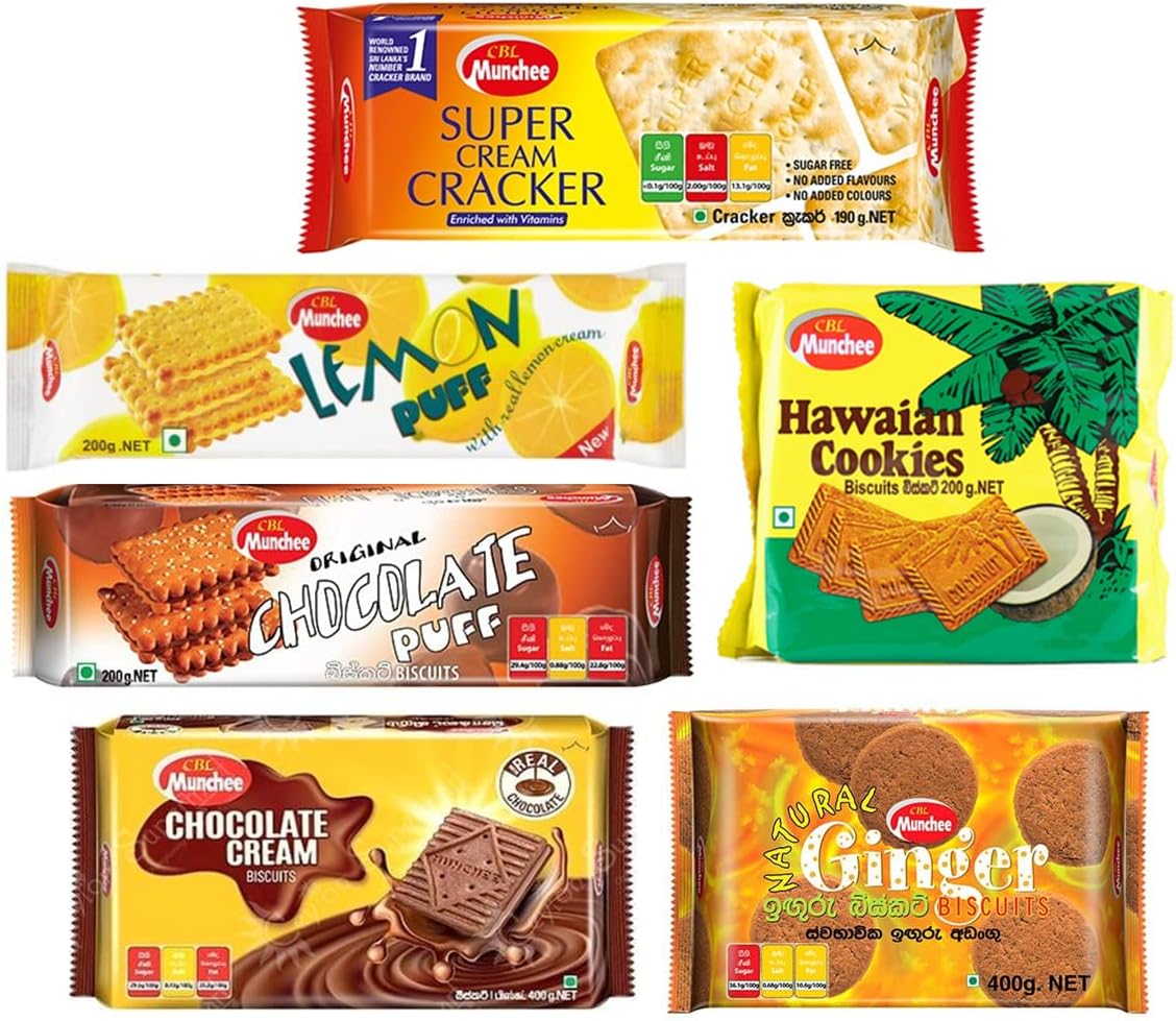 Munchee Biscuits Assorted Pack of 6 by Serendib : Amazon.co.uk: Grocery