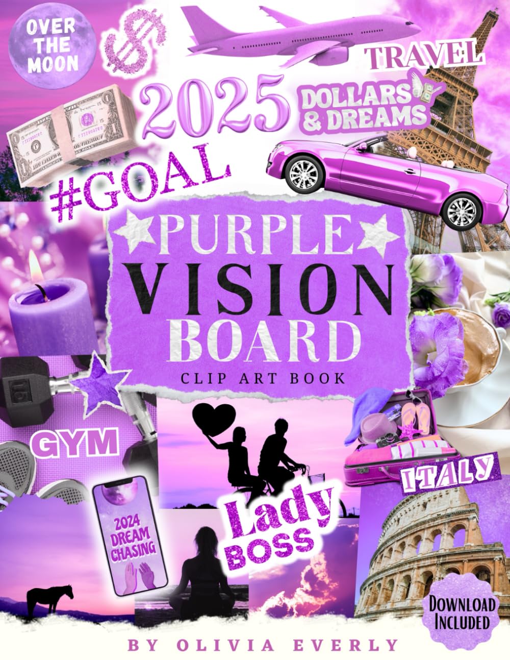 Purple Vision Board Clip Art Book: Purple Power for Your Dreams, An ...