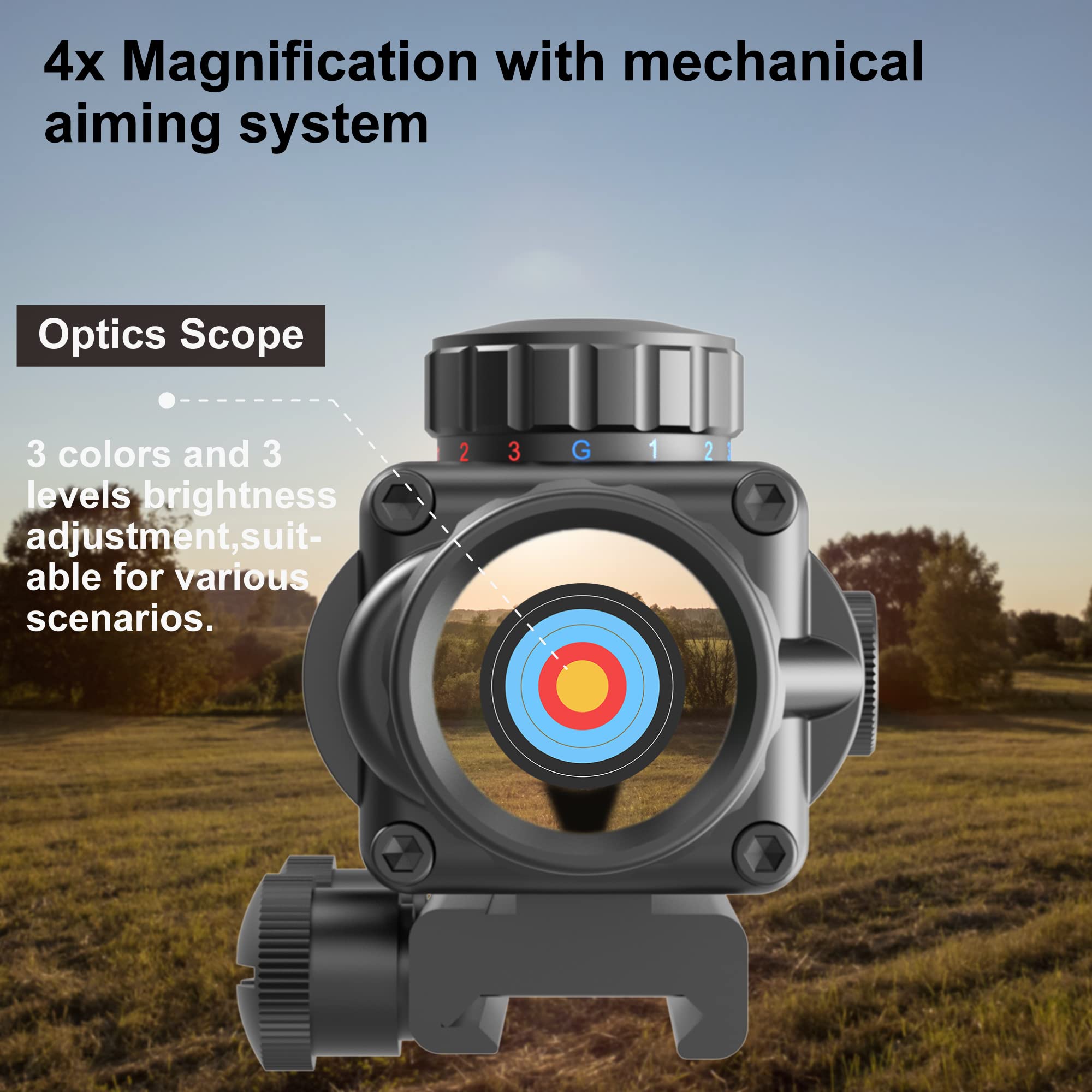 Snapklik.com : VICTOPTICS 4x32 Tactical Rifle Prism Scope, Red Green ...