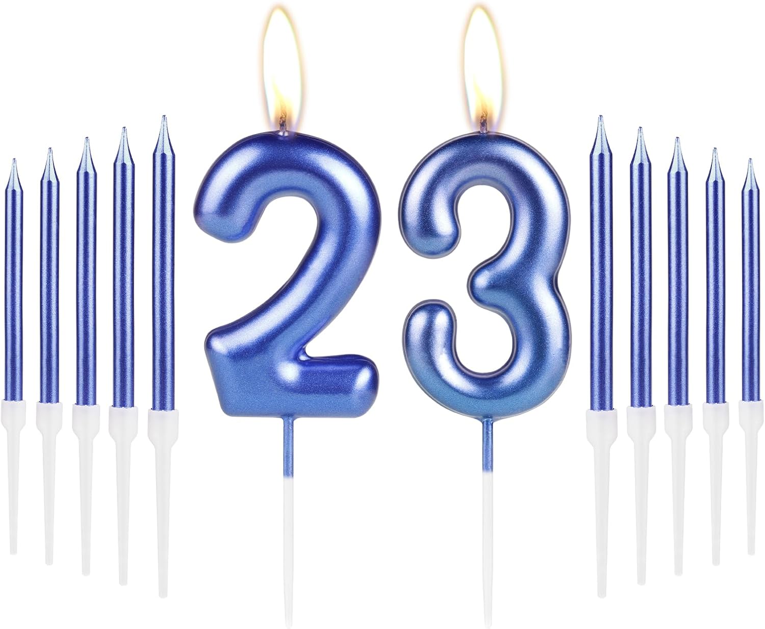 royal blue candles set happy 23th birthday number 23 blue candles party ...