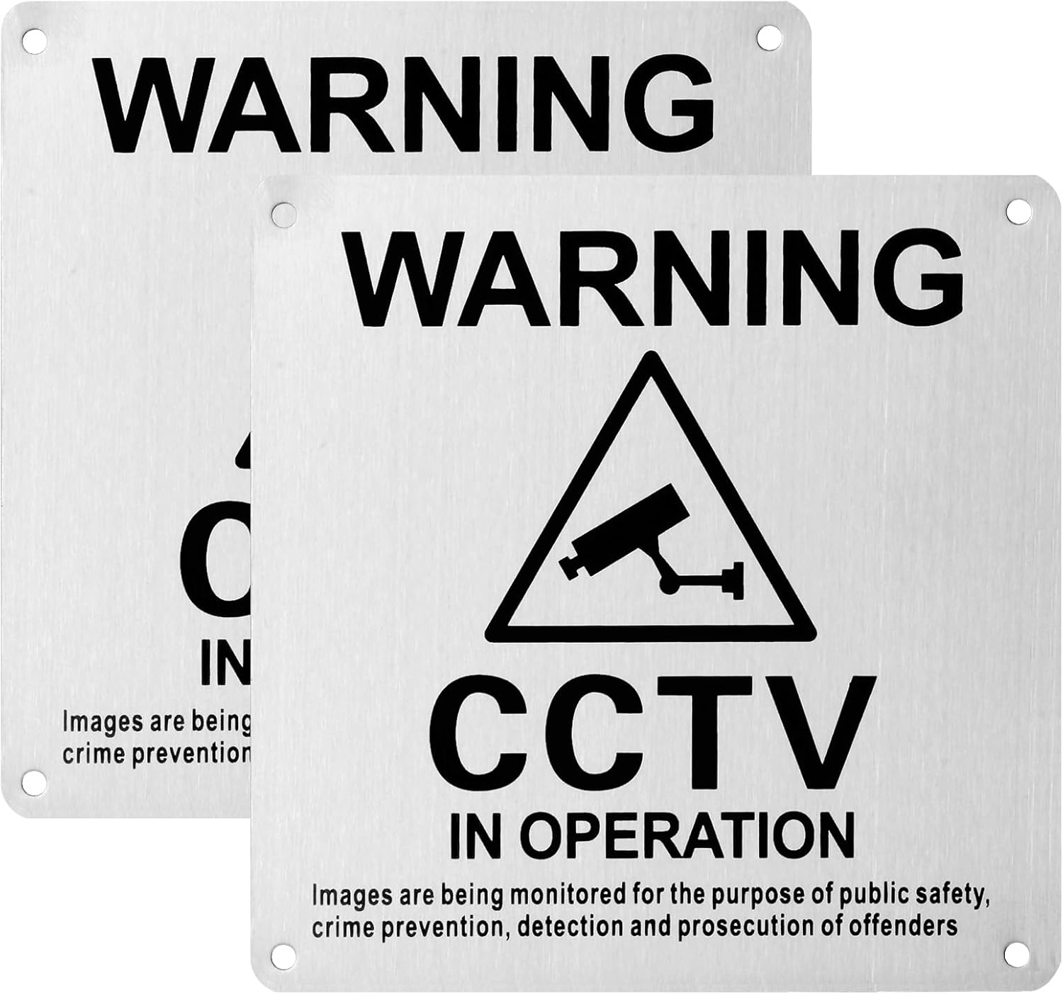 2 Pack CCTV In Operation Signs 10x10 cm, Video Surveillance Signs in ...