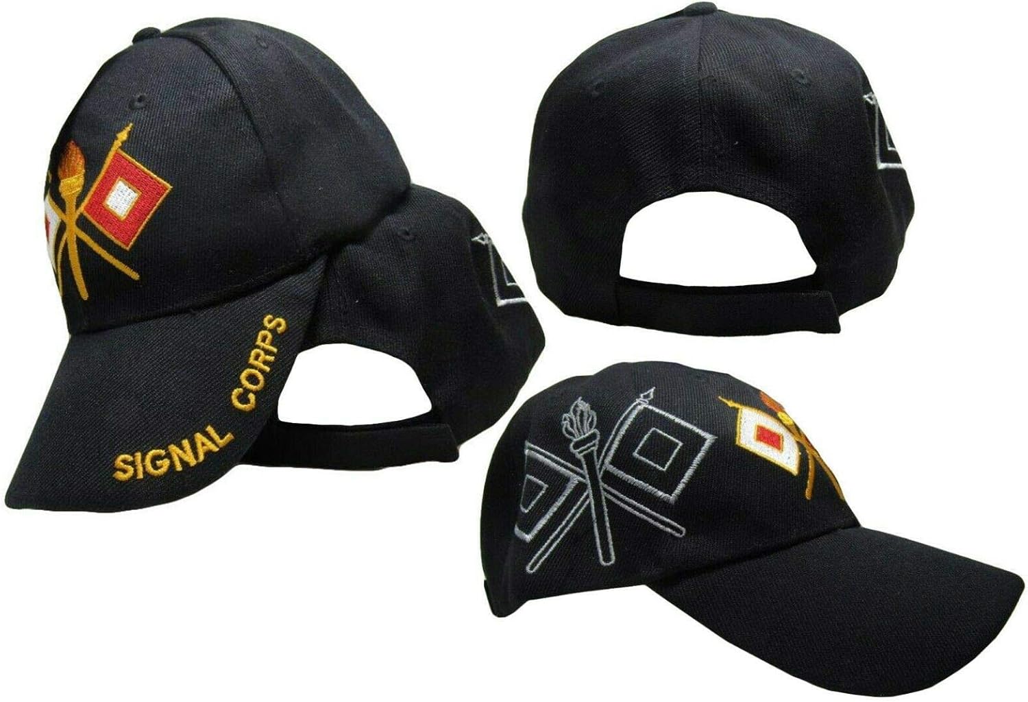 Amazon.com: Trade Winds U.S. Army Signal Corps Black Ball Cap Hat ...