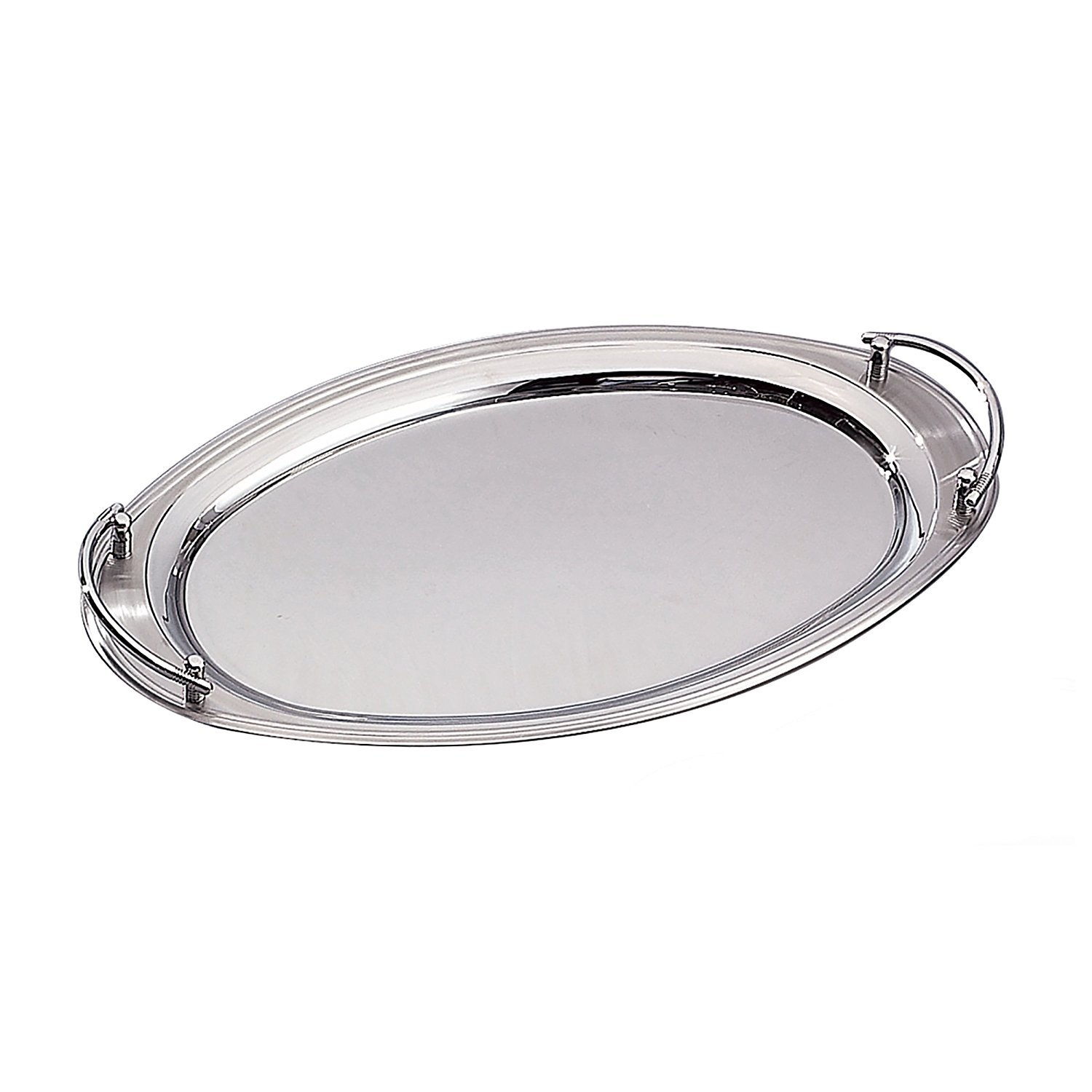 Amazon.com: Elegance Silver 73028 Oval Stainless Steel Tray with ...