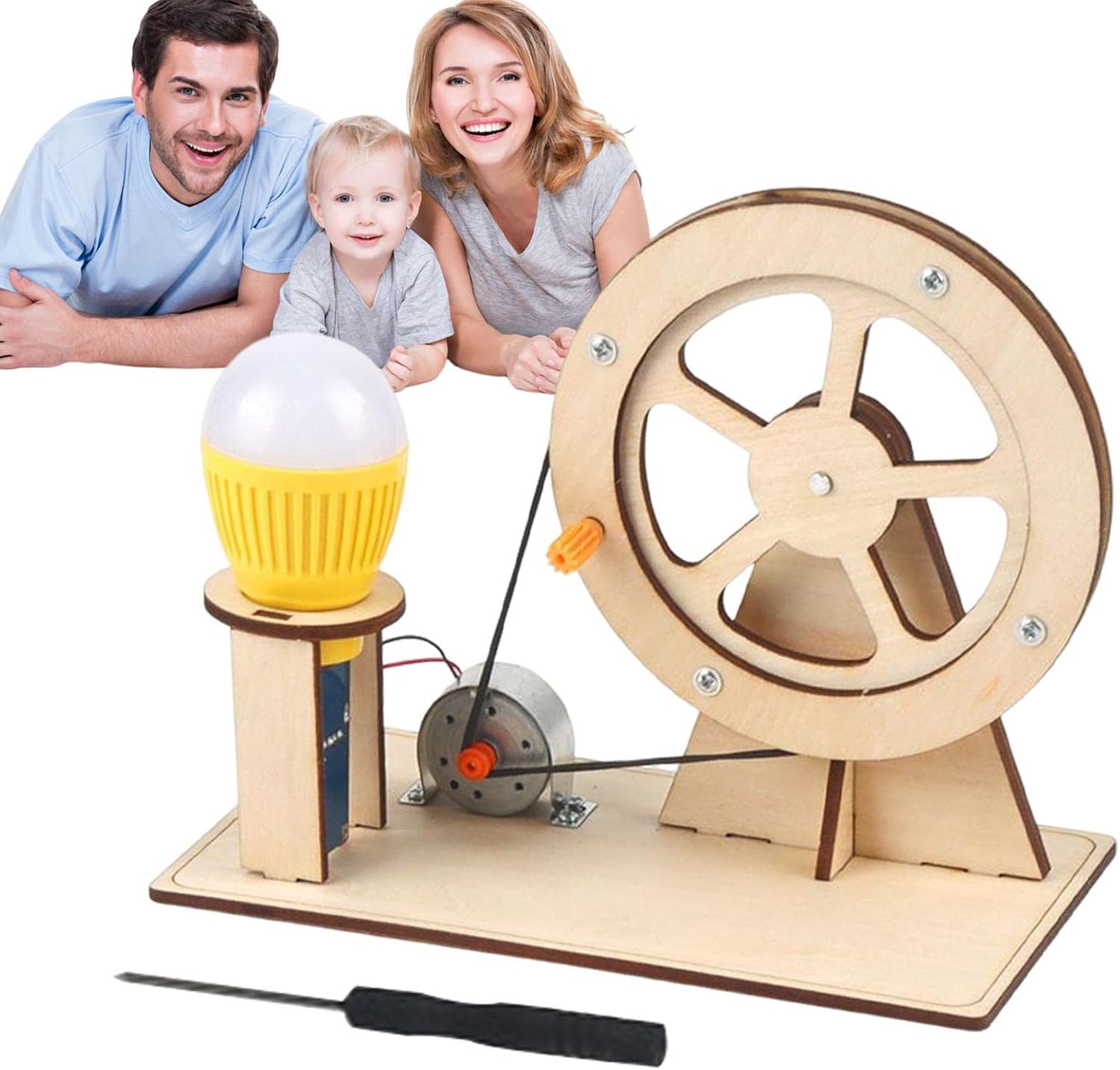 Hand Crank Generator Science Kit | Wooden DIY Hand Crank Generator ...