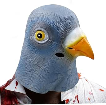 Hbbgdiy Pigeon Mask, Latex Full Head Bird Mask with Air Holes, Dove ...