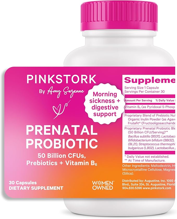 Amazon.com: Pink Stork Prenatal Probiotics for Women with Vitamin B6 ...