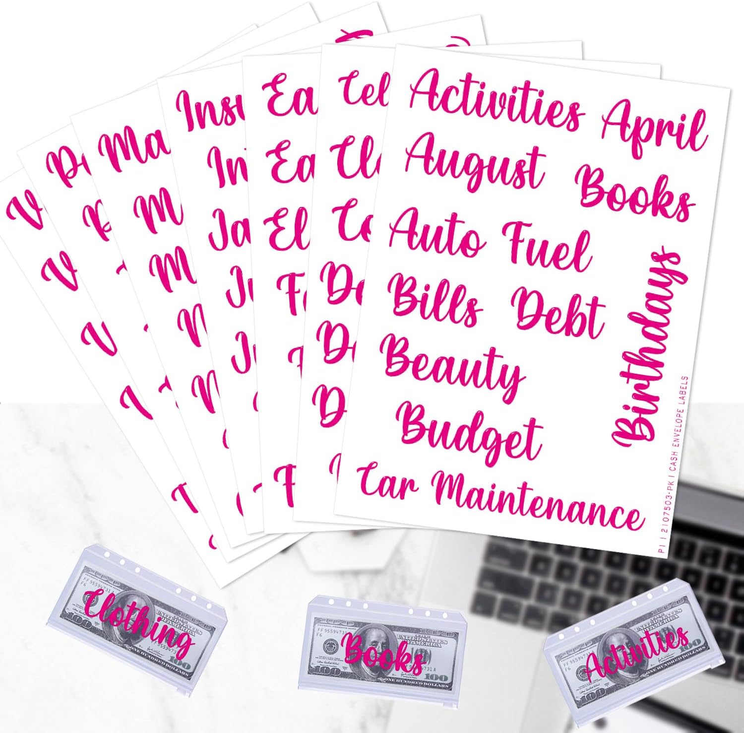 Amazon.com : Prefdo 80 Cash Envelope Labels Stickers, Rose Red Budget ...