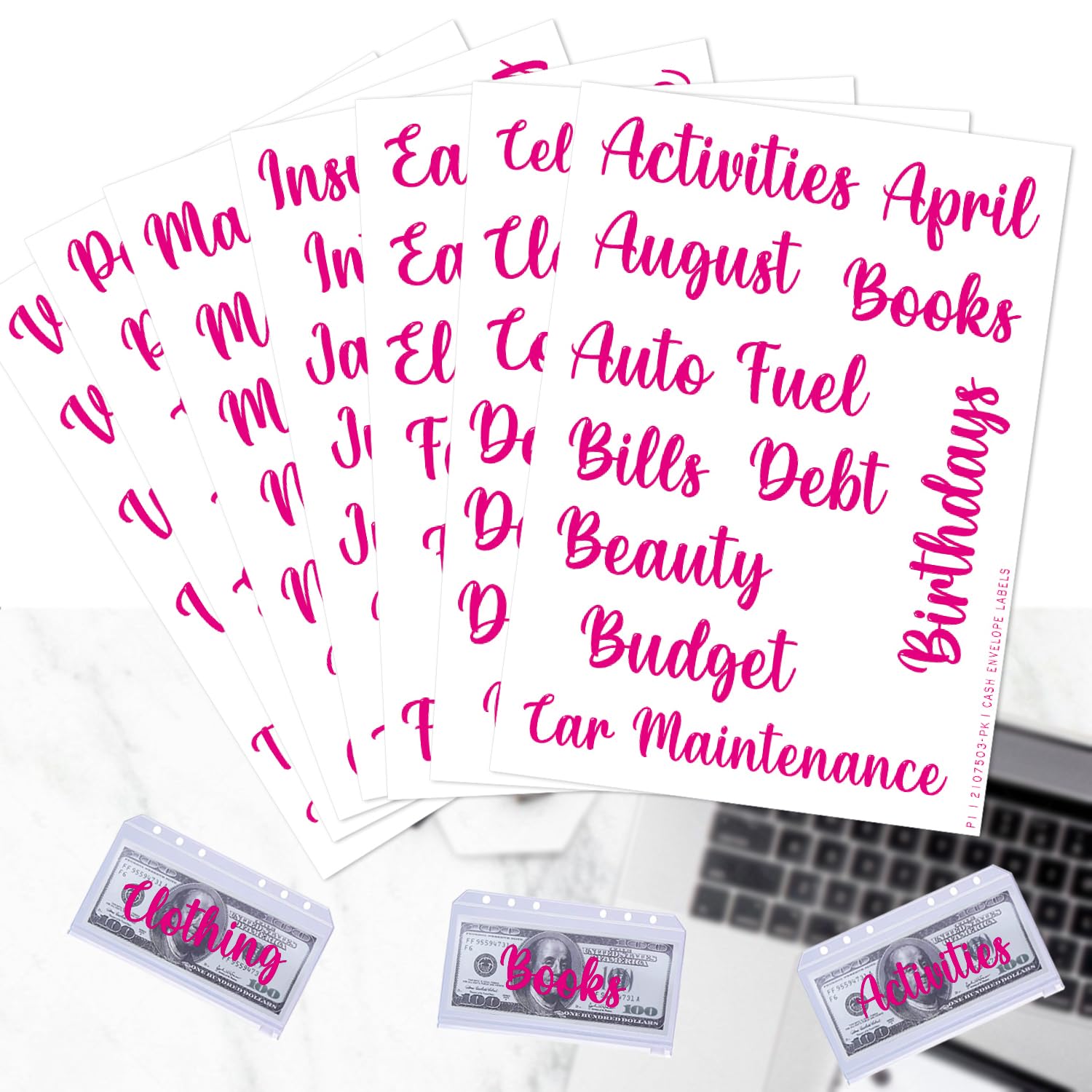Amazon.com : 80 Cash Envelope Labels Stickers, Rose Red Budget Binder ...