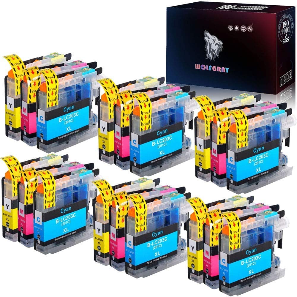 Wolfgray LC203 Color Ink Cartridges (C/M/Y 18 Pack Combo) - Replacement ...