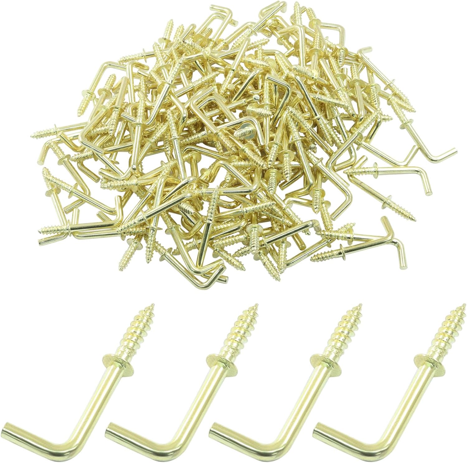 Amazon.com: Jiozermi 150 Pcs 5/8 Inch Tiny L Hooks for Hanging, Gold L ...