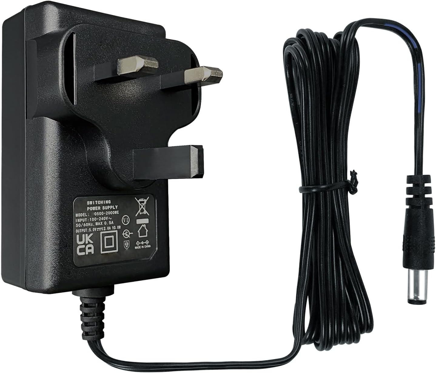 5V 2A 10W 1.8M Long Power Supply Adapter, AC DC Switching Adapter (Input 100-240V, Output 5Volt ...