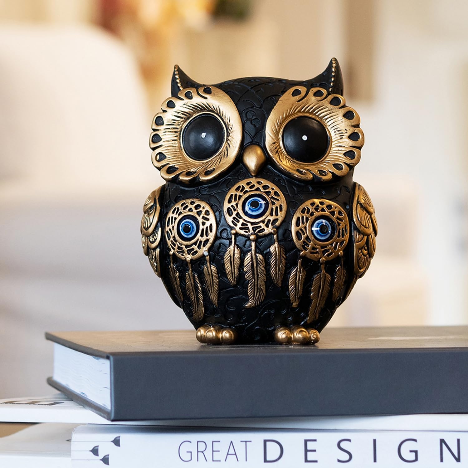 Amazon.com: FAMICOZY Adorable Owl Figurine,Big Eyes Cute Owl Statue ...