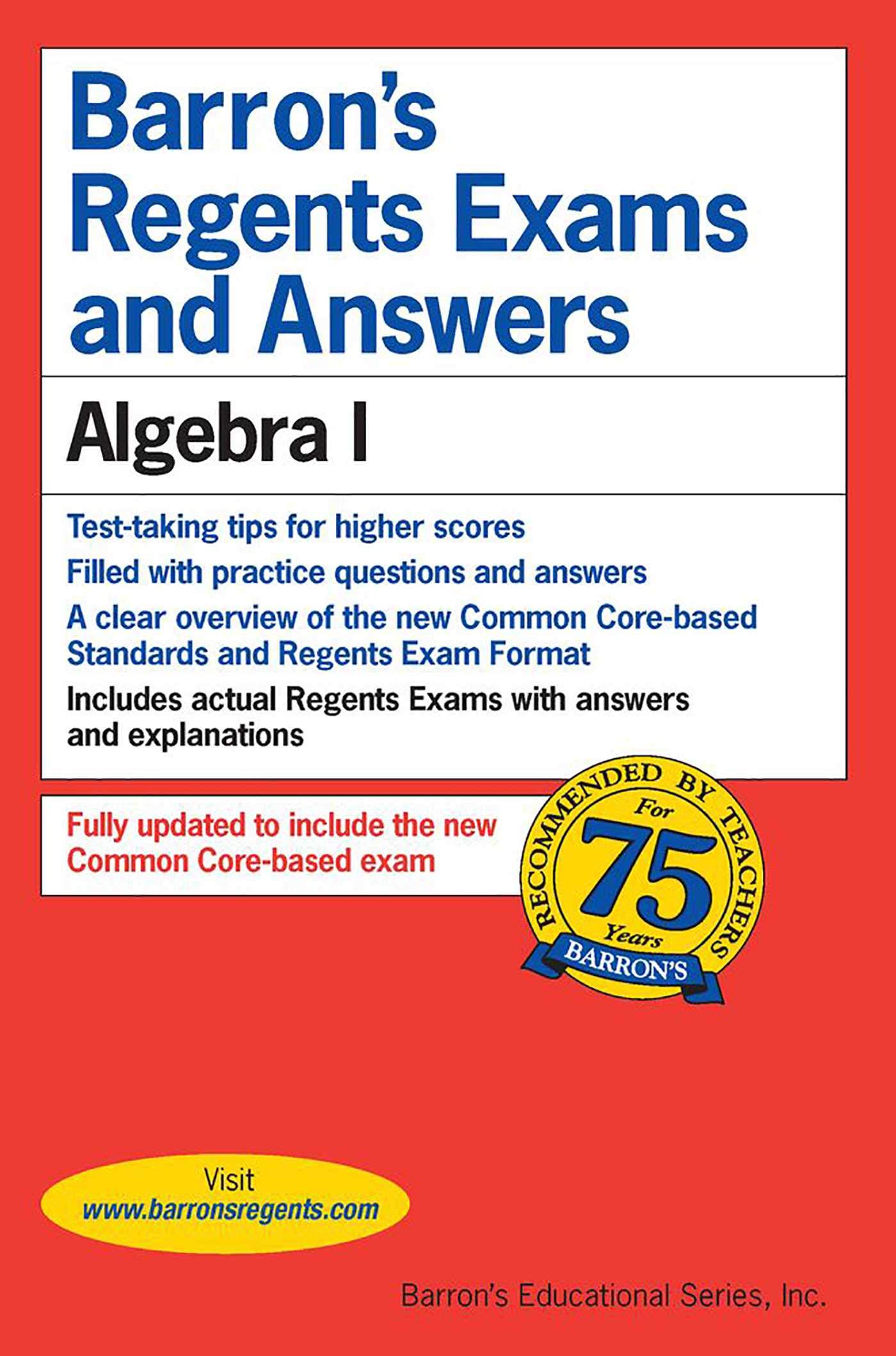 Regents Exams and Answers: Algebra I (Barron's Regents NY): Rubinstein ...