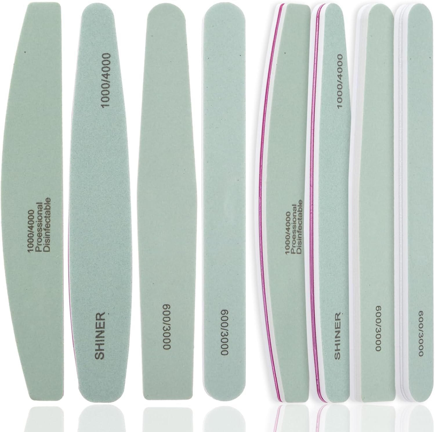 Amazon.com : JERCLITY 8 Pieces 600/3000, 1000/4000 Grit Nail File and ...