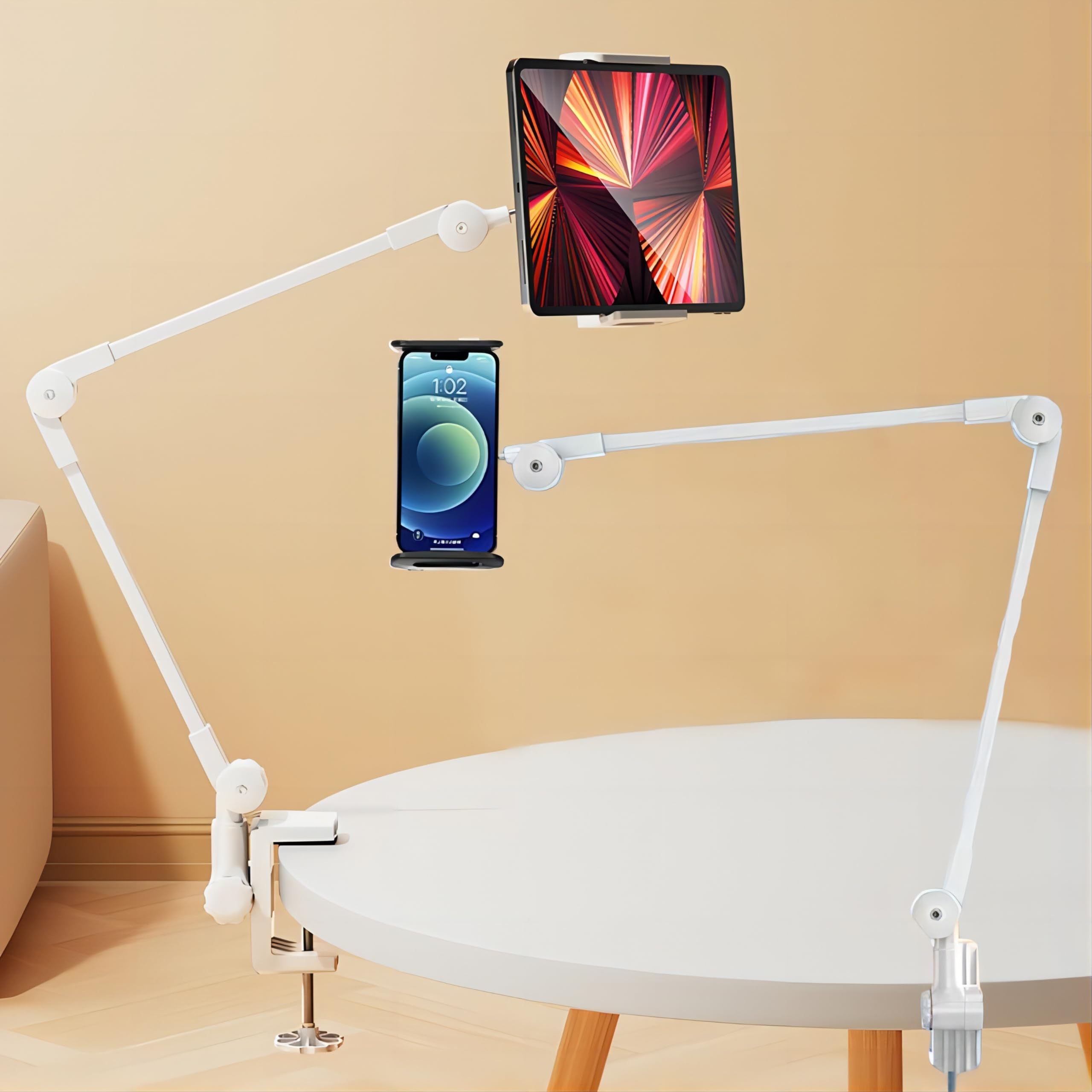 Amazon.com: Syehsyeh Phone Holder for Bed White Gooseneck Phone Stand ...
