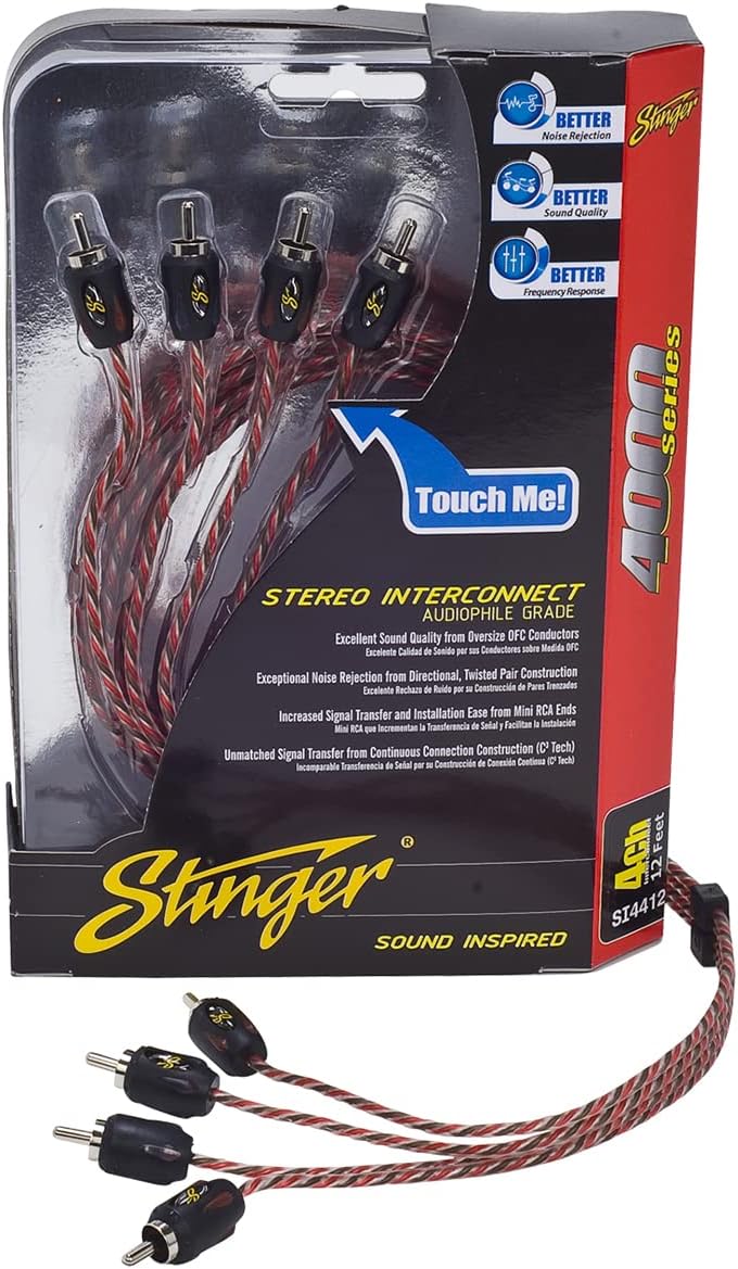 Amazon.com: Stinger SI4412 - Cables de interconexión RCA de 4 canales ...