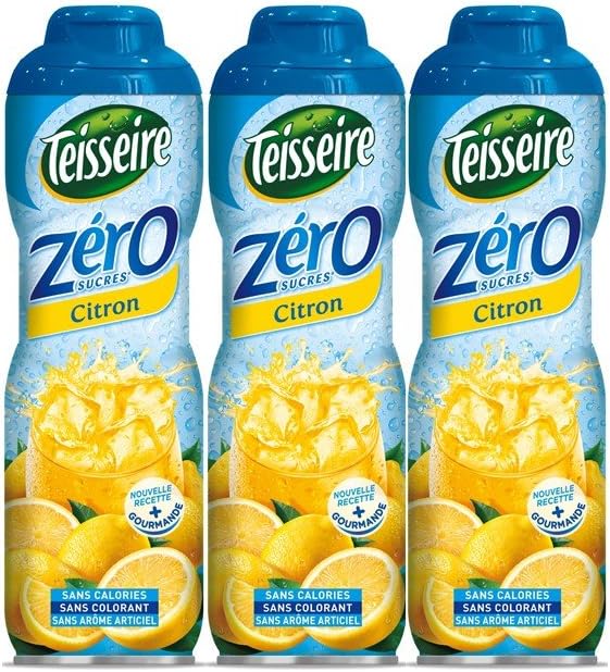 Pack of 3 syrups Teisseire 0% Sugar Lemon - 3 x 600ml : Amazon.co.uk ...