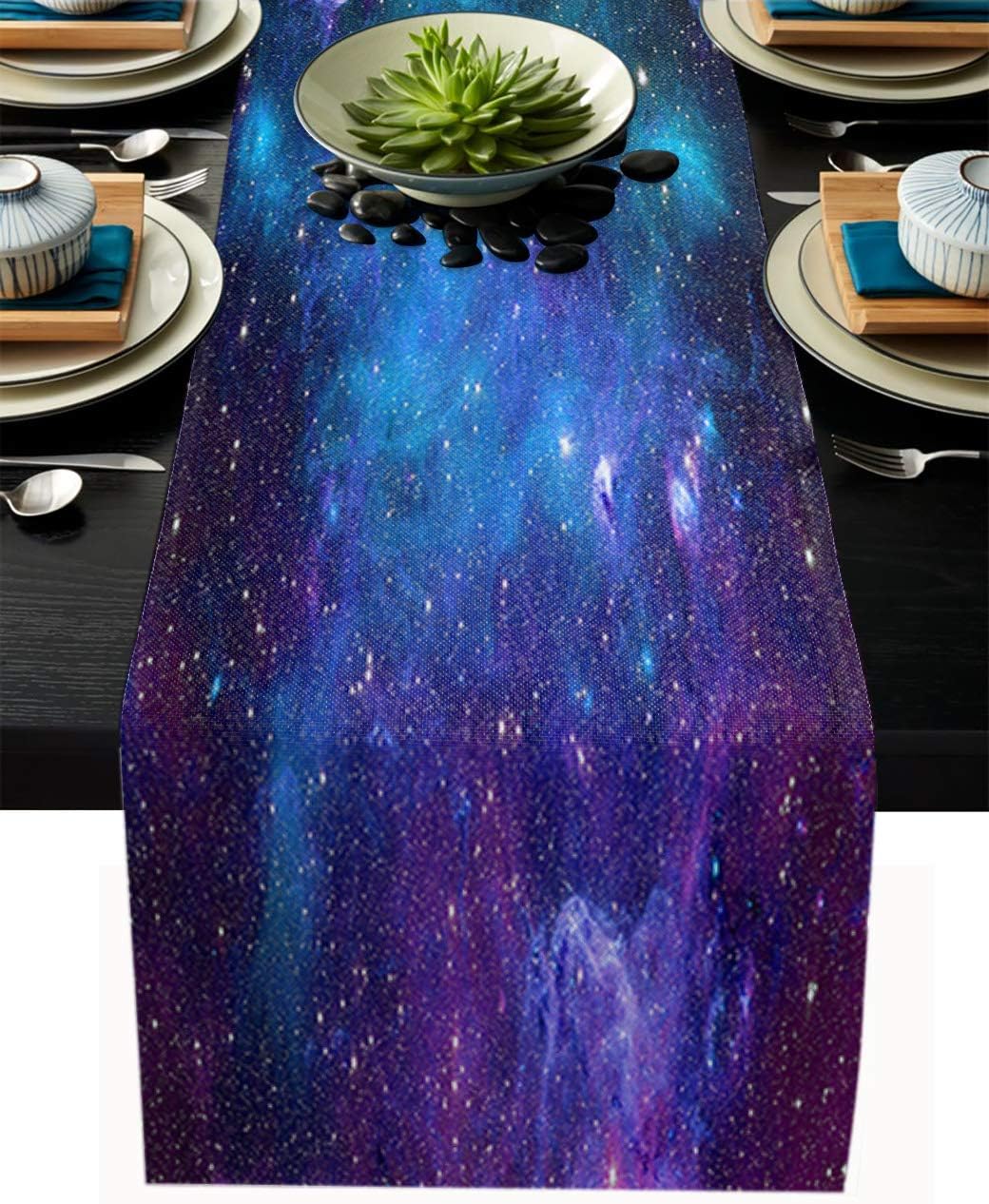 Amazon.com: Dining Table Runner Dresser Scarf Linen Burlap Fabric ...