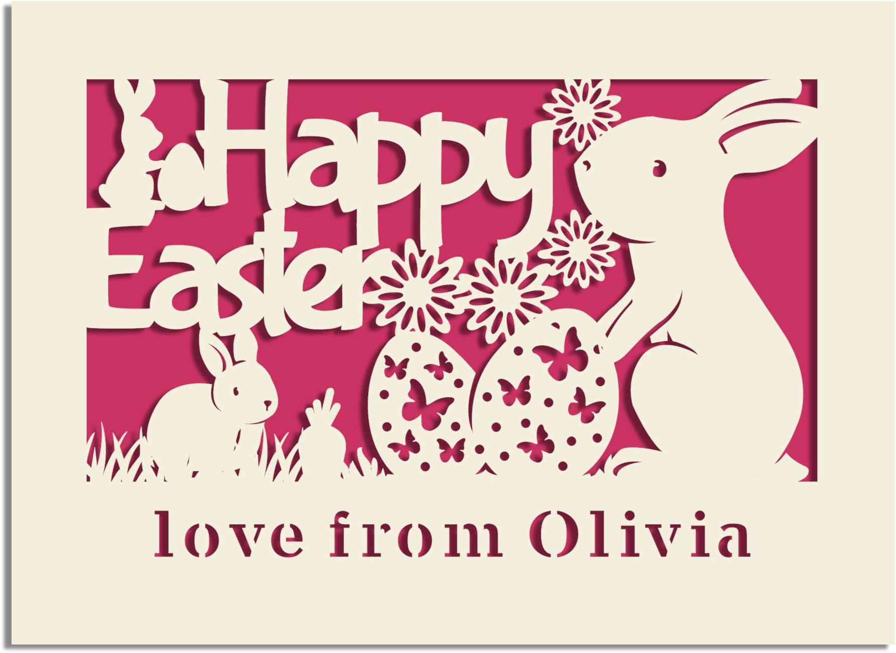 Amazon.com : Personalized Easter Cards Bunny Easter Card Gifts Happy ...