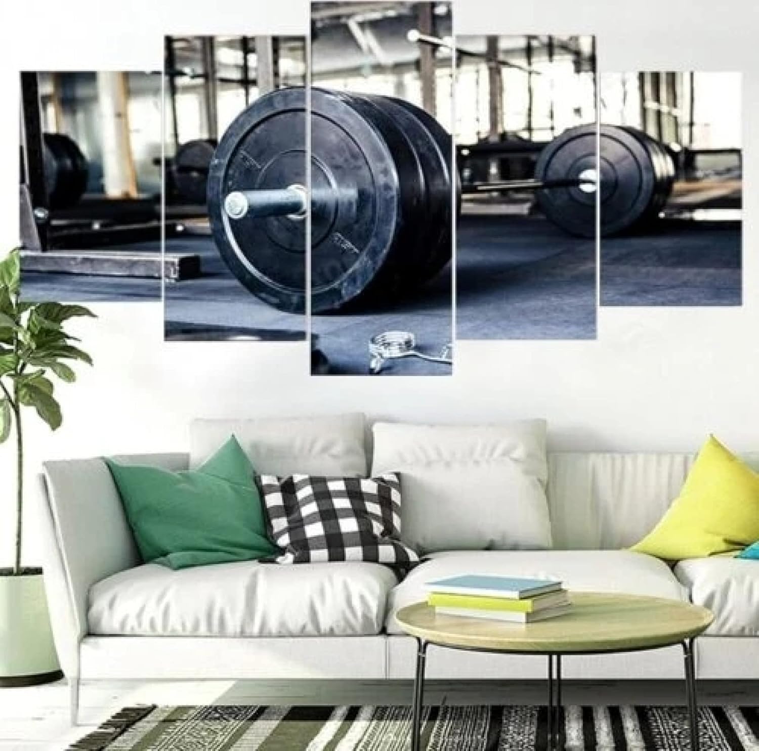 5 Piece Canvas Wall Art Dumbbell Gym Fitness Equipment HD Painting For ...