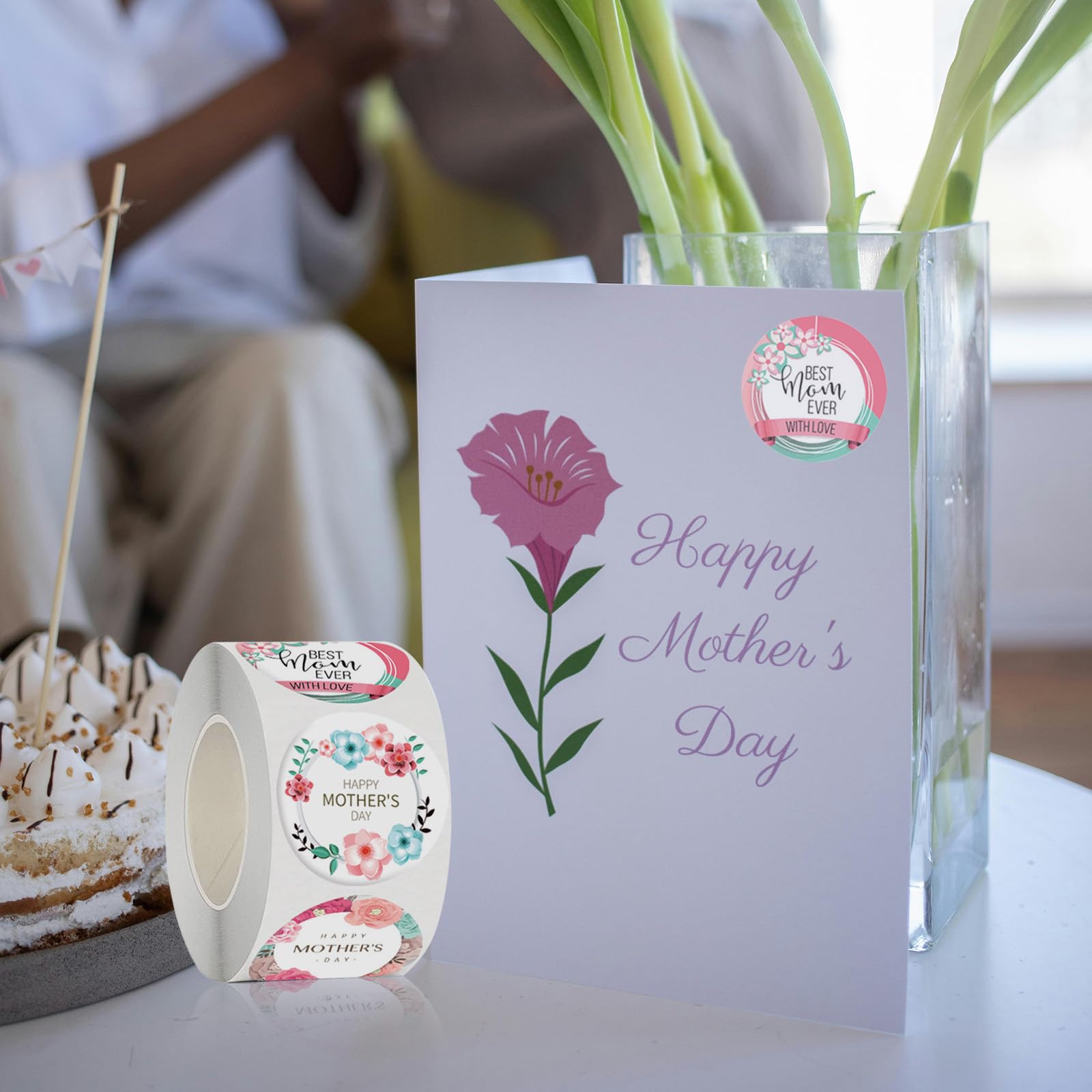 Snapklik.com : 500Pcs Happy Mothers Day Label Stickers Roll, 1.5 Inch ...