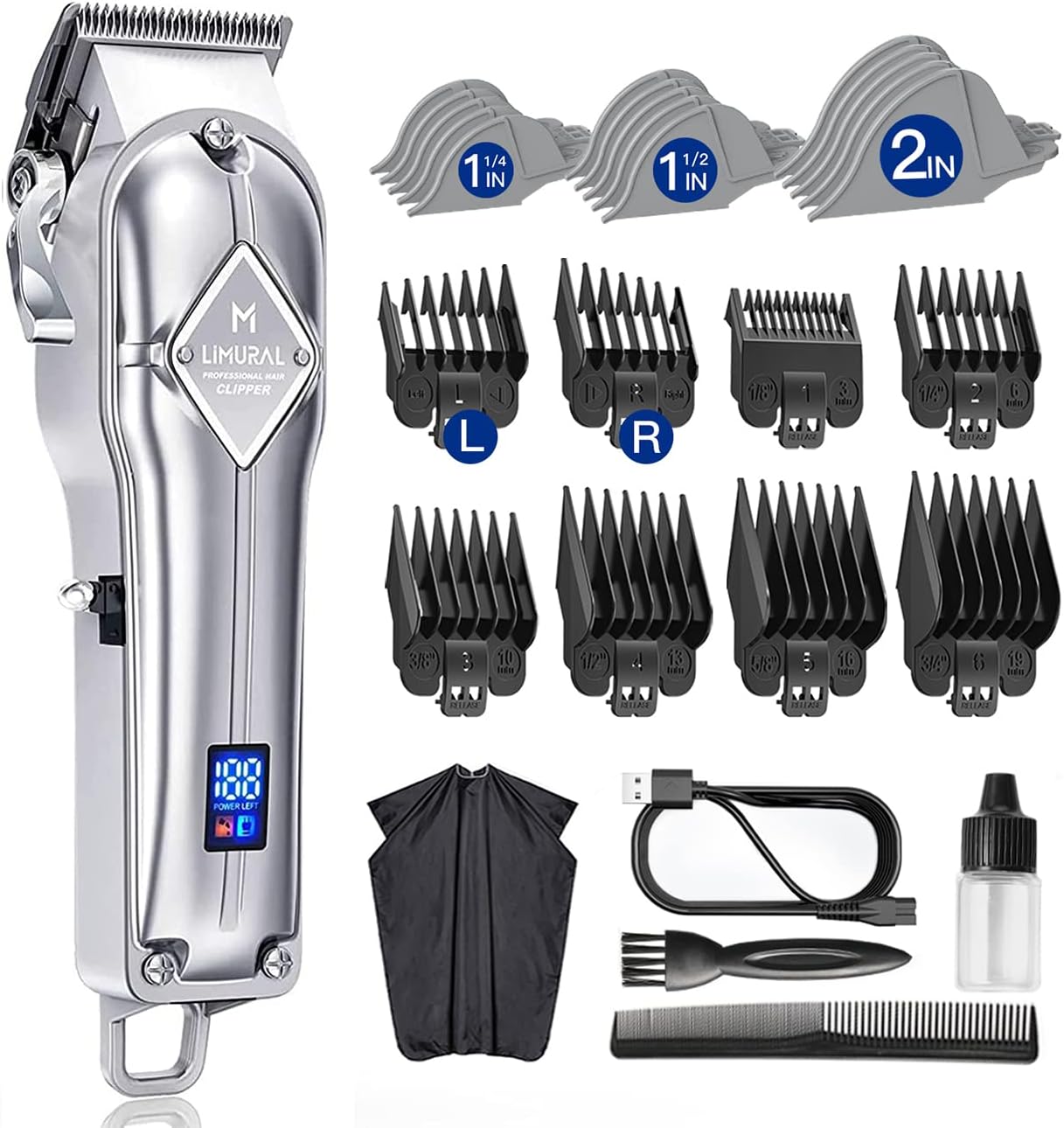 Limural Hair Clippers for Men Professional - Cordless Barber Clippers ...