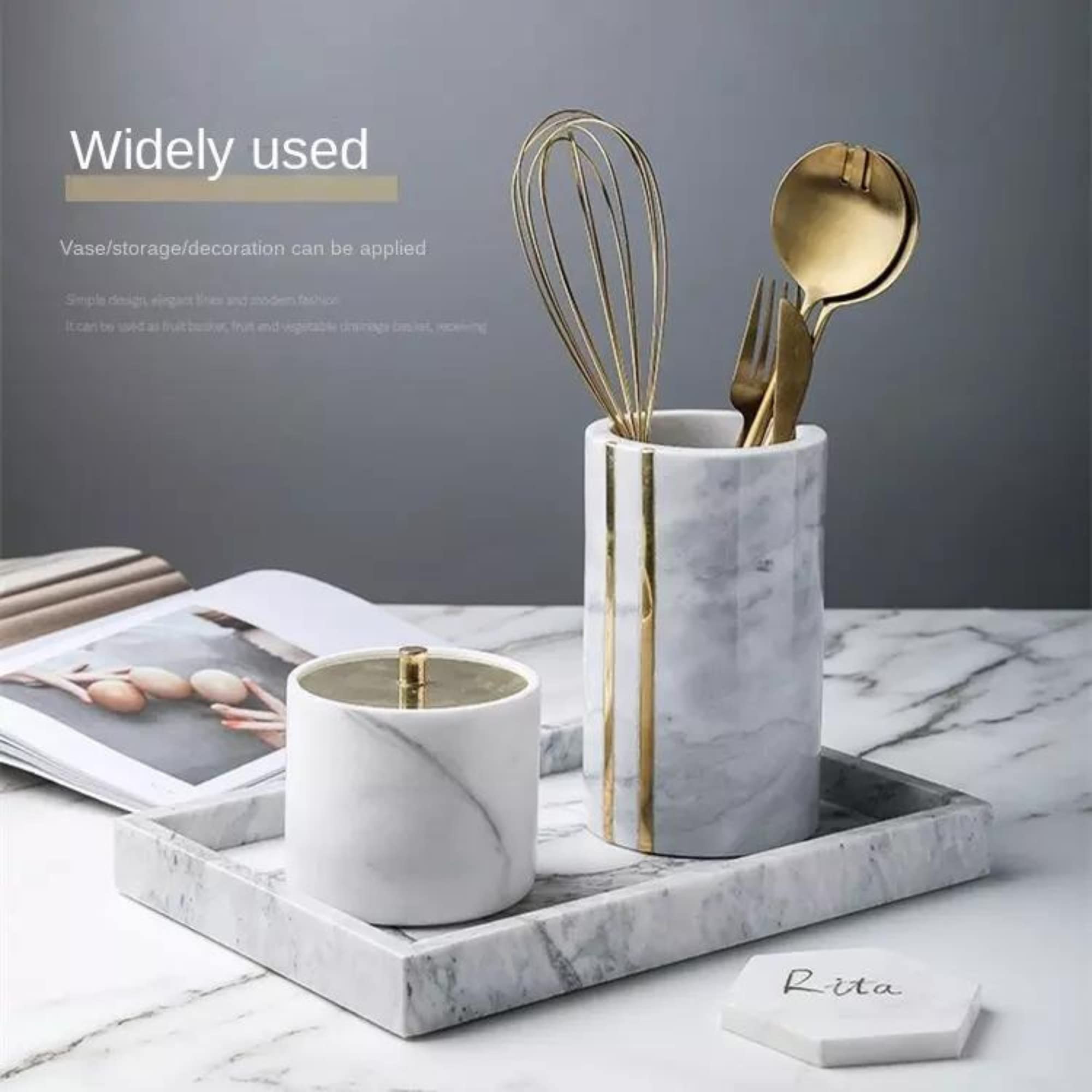 Snapklik.com : Marble Wine Chiller: Multi-Purpose Bucket Vase, Utensil ...
