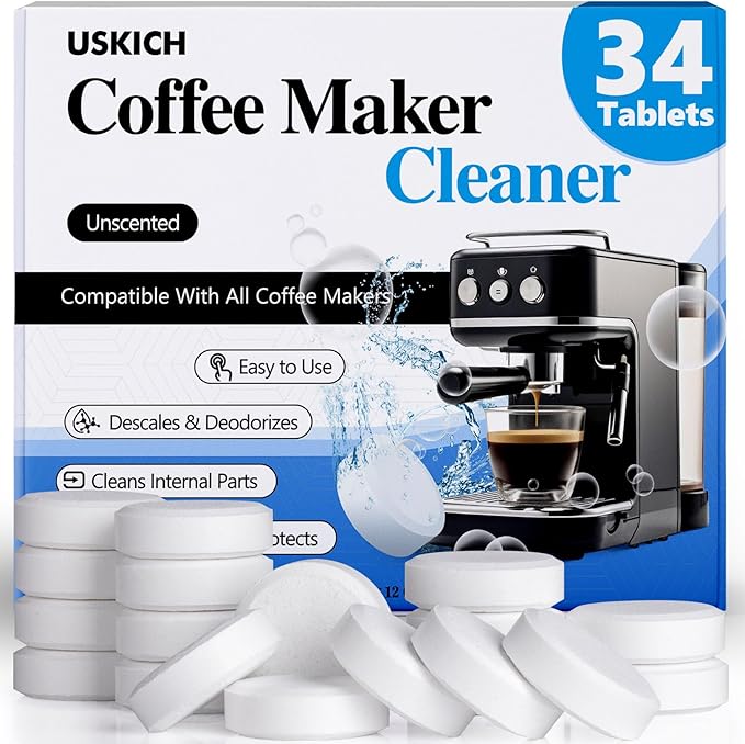 Coffee Machine Cleaner Descaler Tablets 34 Pack, Coffee Maker Cleaner ...