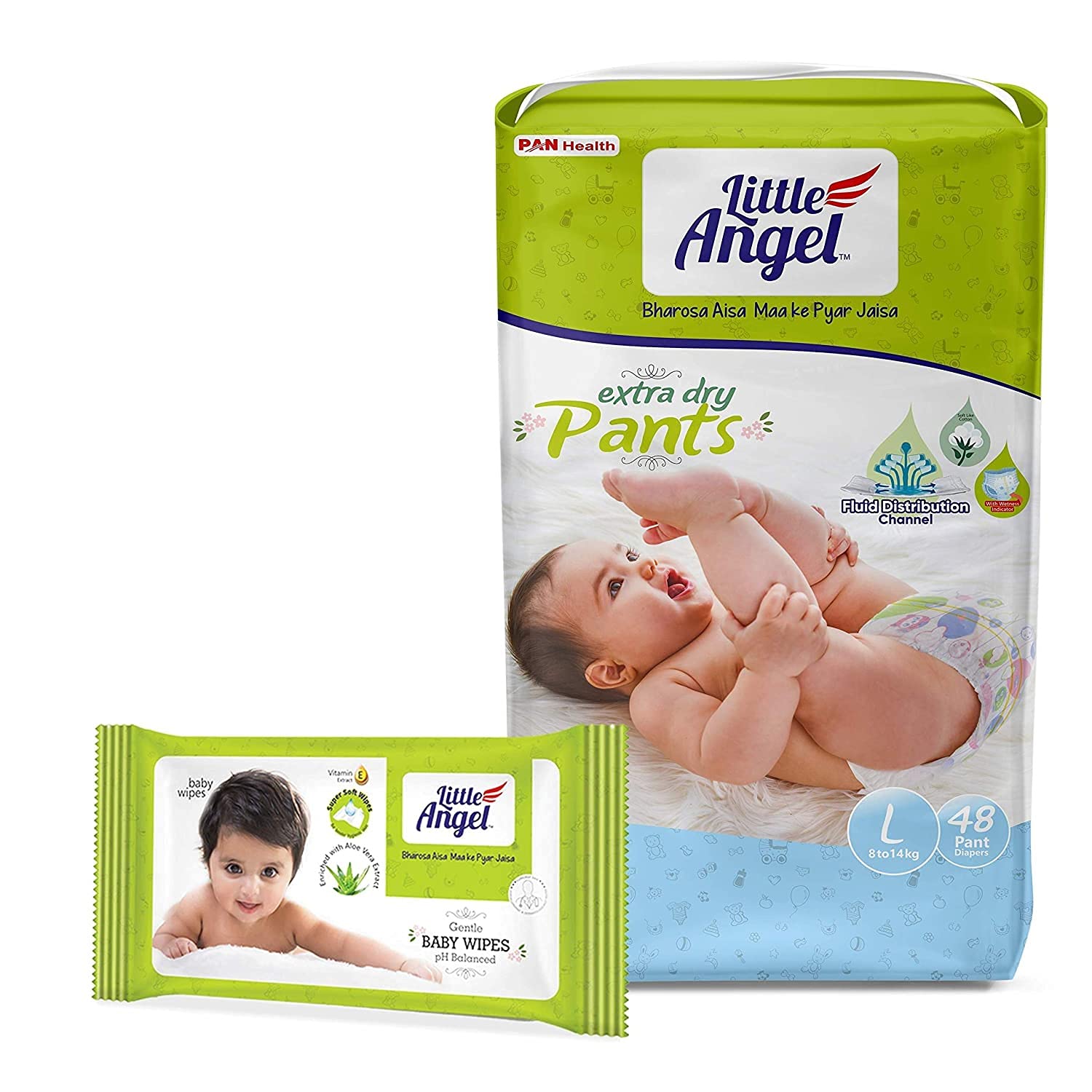 Buy Little Angel Baby diaper pants, Large (48 Pcs Pack) & Little Angel ...