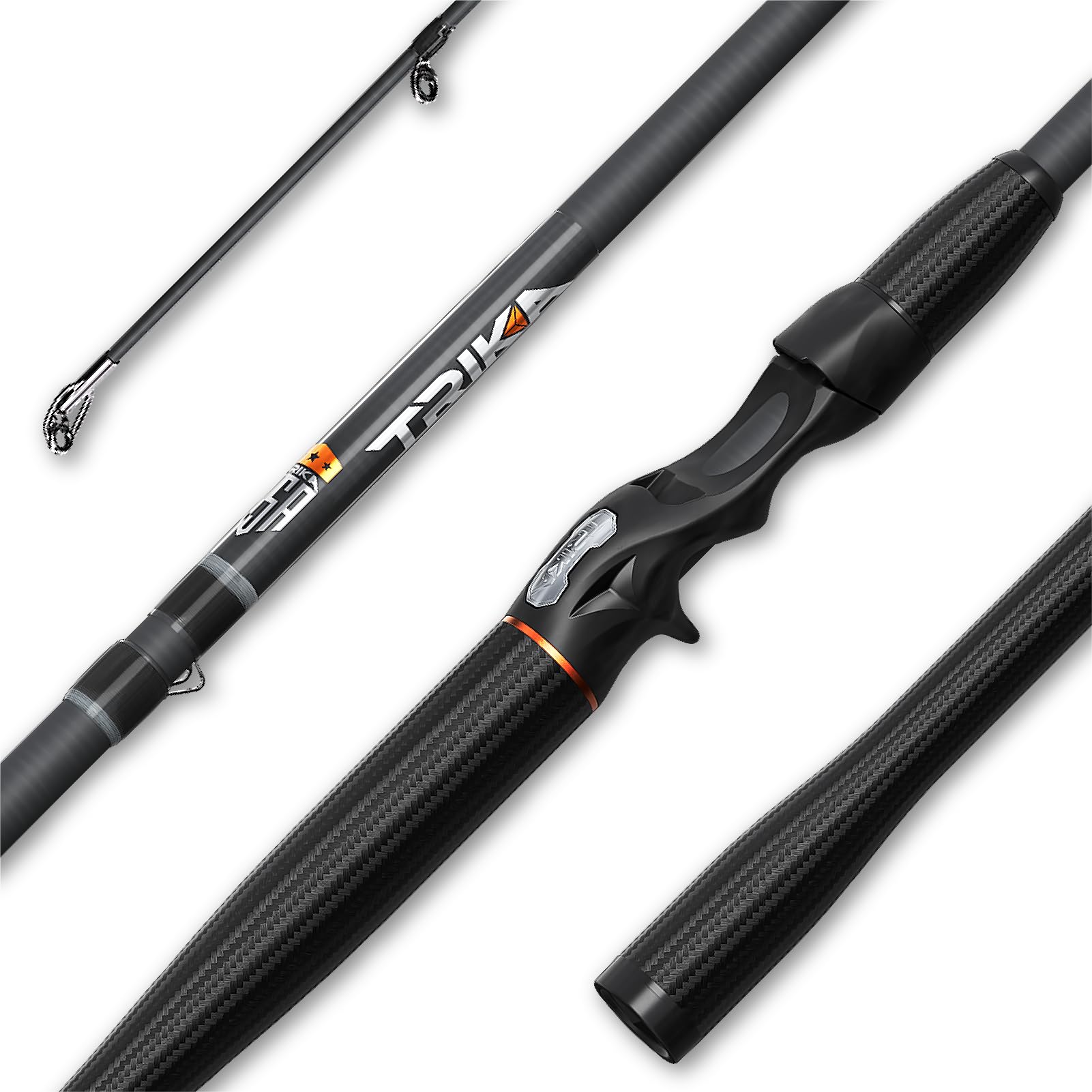 Amazon.com : TRIKA 6X Casting Carbon Rod 6'10" [ Medium Power | Xtra ...