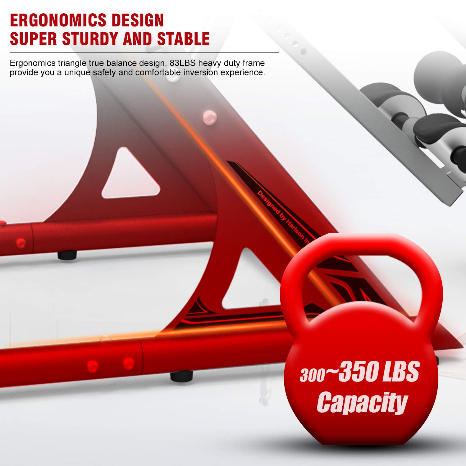 HARISON Heavy Duty Inversion Table for Back Pain Relief 350 LBS ...