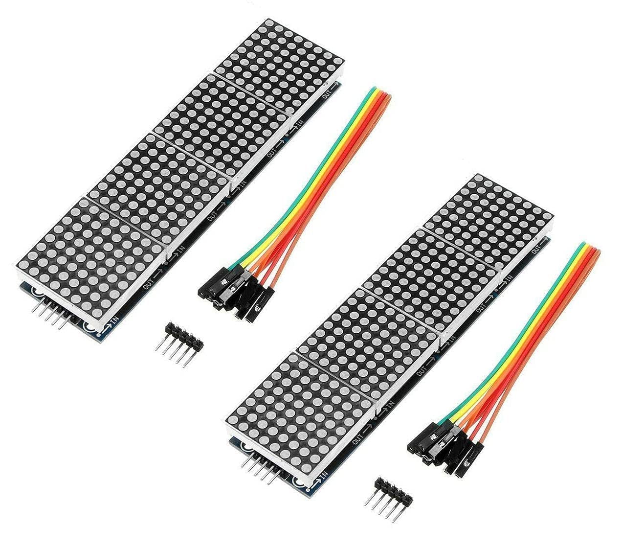 Novel MAX7219 Dot Matrix Module for Mega 2560 Microcontroller 4 in One LED Display with 5P Line ...